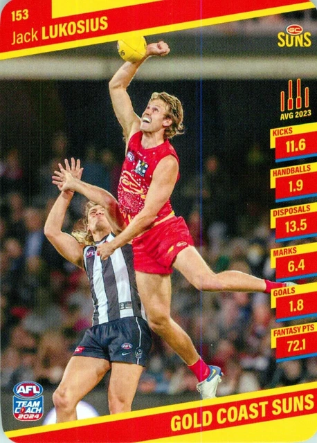 CARTE TEAMCOACH AFL des Gold Coast Suns 2024 – Jack Lukosius EUR 2,90 ...