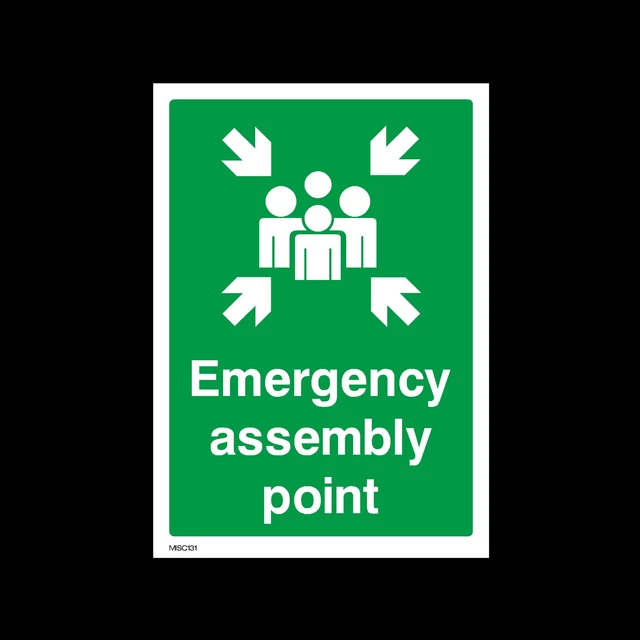 EMERGENCY ASSEMBLY POINT - Plastic Sign, Sticker - All Sizes - MISC131 ...