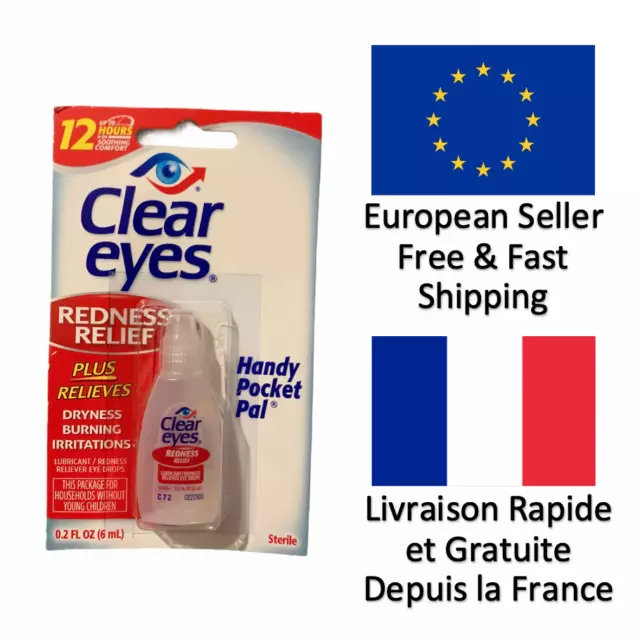 CLEAR EYES REDNESS Relief 6 mL Gouttes soulage rougeurs et irritations ...