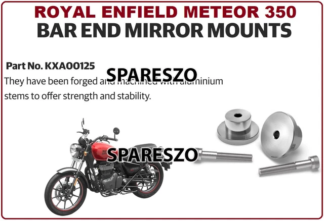 ROYAL ENFIELD METEOR 350 Bar End Mirror, Adaptor EUR 37,03 - PicClick IT