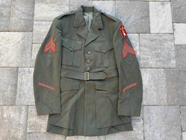 USMC WWII WW2 2nd Marine Division Sergeant Dress Greens Uniform Coat ...