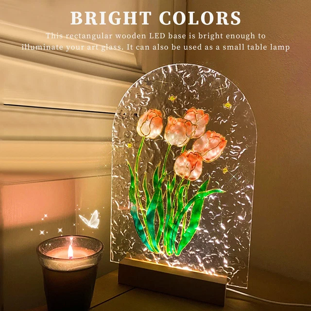 RECTANGLE LED DISPLAY Base DIY Art Crafts USB Powered Luminous Base ...