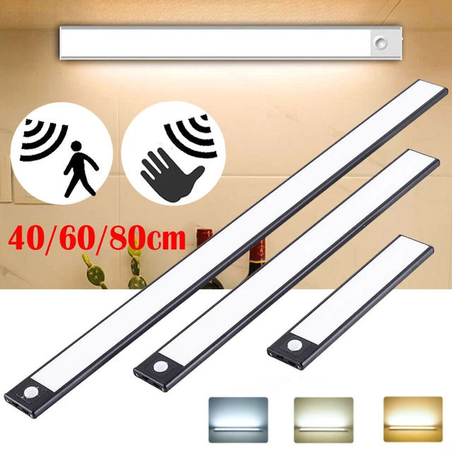 MAGNETIC LED PIR Motion Sensor Strip Light Cabinet Closet Lamp USB ...