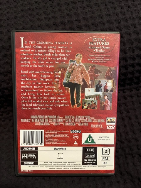 NOT ONE LESS (DVD) Huike Zhang Wei Minzhi Zhenda Tian Region 2 Rare ...