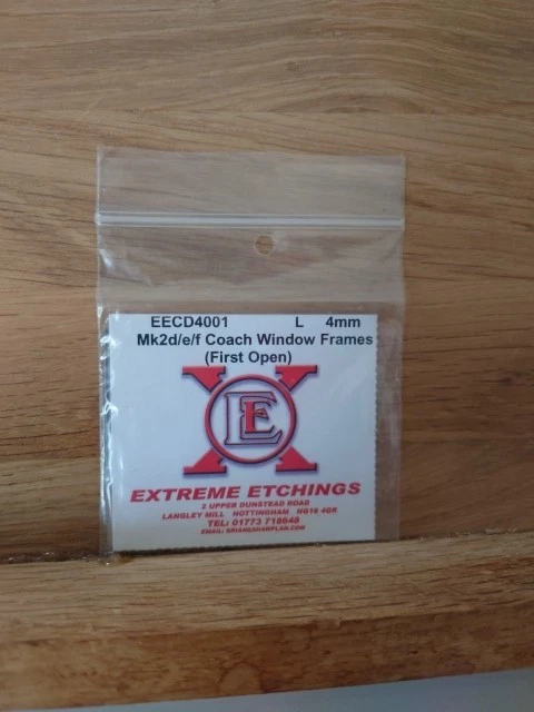 EXTREME ETCHINGS OO Gauge EECD4001 Mk2d/e/f Coach Window Frames (First ...