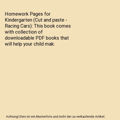 HOMEWORK PAGES FOR Kindergarten (Cut and paste - Racing Cars): This ...