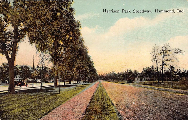 HAMMOND INDIANA ~ Harrison Park Autoroute ~1910s Carte Postale EUR 14 ...