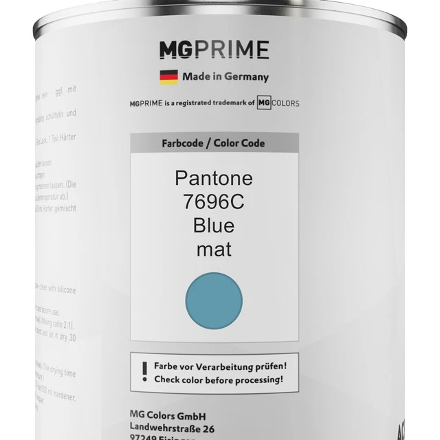 PANTONE 7696C BLUE mat peinture acrylique 1,5 Litres 1500 ml durcisseur ...