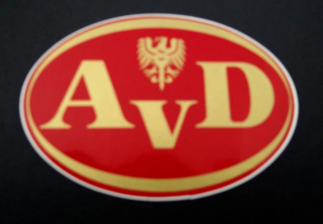 WERBE-AUFKLEBER AVD AUTOMOBILCLUB von Deutschland 90er Oldtimer Plakette gold EUR 11,98 ...
