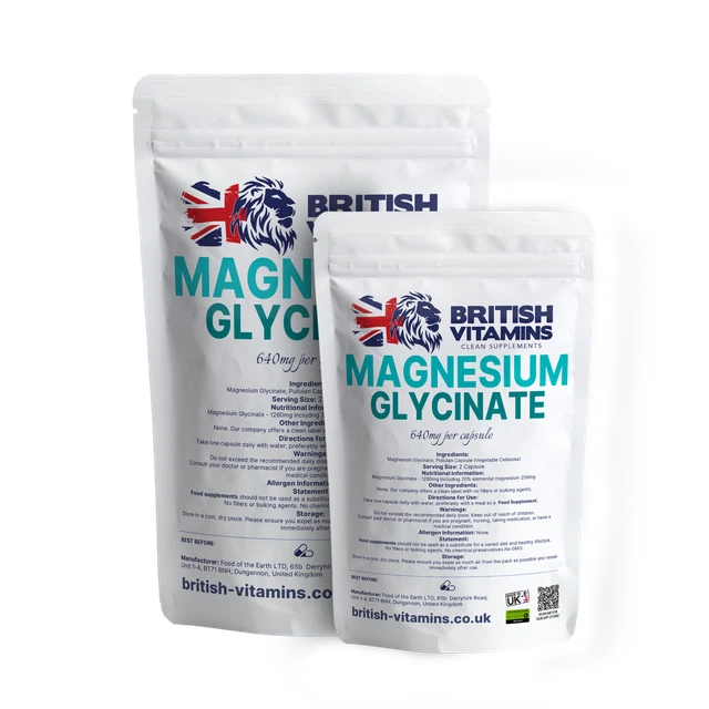 MAGNESIUM GLYCINATE GENUINE Capsules 640mg 20% elemental magnesium £3. ...