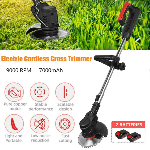 ELECTRIC CORDLESS GRASS String Trimmer Lawn Edger Weed Wacker Cutter 2 ...