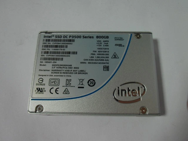 INTEL DC P3500 Series 800GB PCIe NVMe 2.5" SSD SSDPE2MX800G4M $30.76 ...