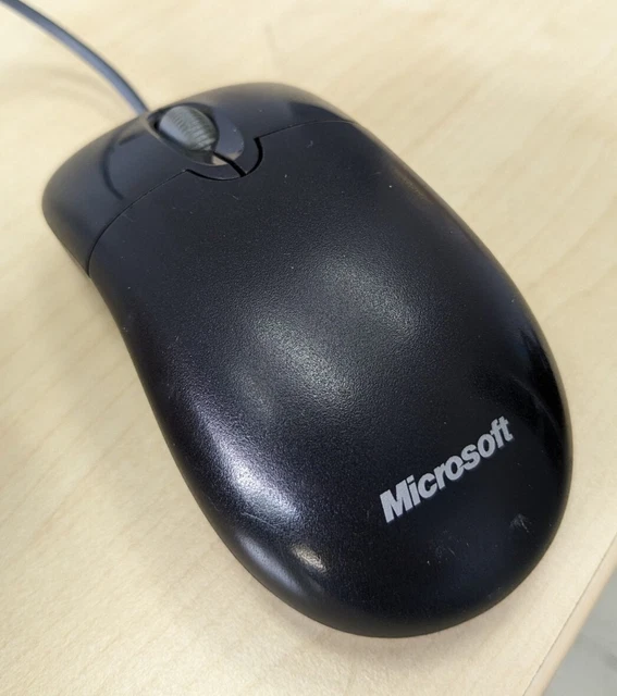 VINTAGE MICROSOFT BASIC Optical Wheel Mouse v2.1 Black USB/PS2 Tested ...