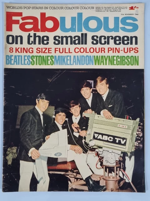 FABULOUS MAGAZINE 1964 Beatles Rolling Stones Michael Landon Bonanza ...