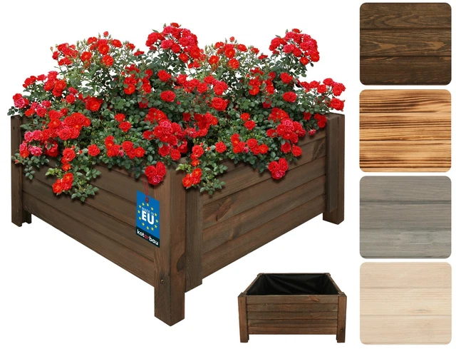 KOTARBAU® BLUMENKASTEN HOLZ Pflanzkasten 60x60x30cm Pflanzkübel Blumenkiste EUR 42,99 - PicClick DE