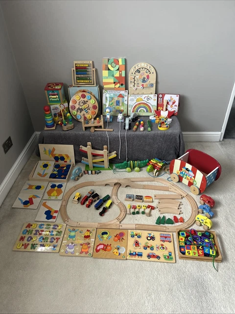VERY LARGE WOODEN toy bundle Montessori educational preschool toddler £ ...