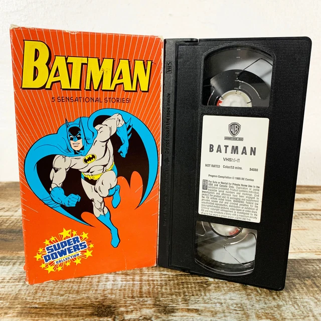 1985 BATMAN SUPER Powers Collection (Cartoon VHS) 5 Sensational Stories ...