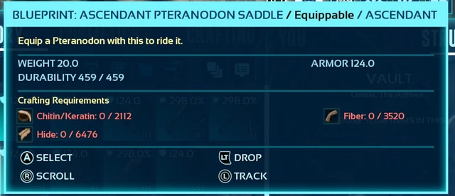 ARK ASCENDED PVE Xbox/ps5/steam. 124 Sella Pteranodonte Blueprint ...