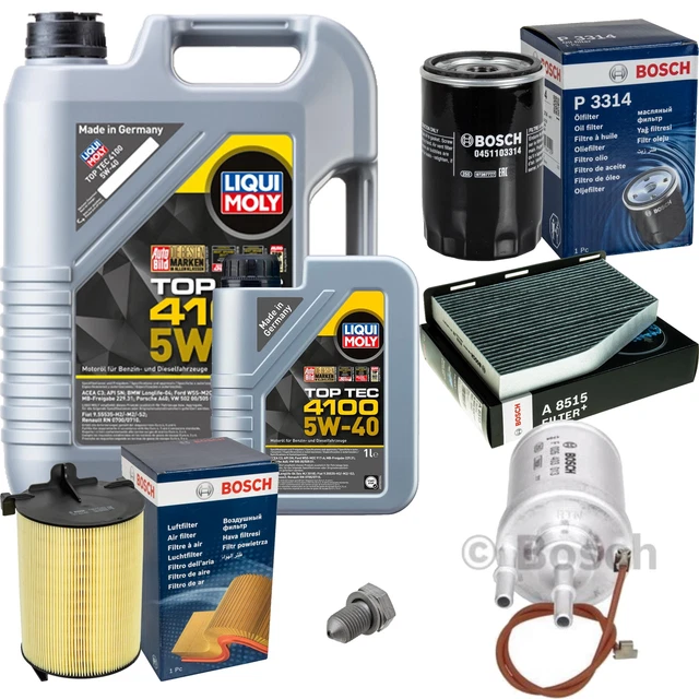 BOSCH INSPECTION SET 6L Liqui Moly Top Tec 4100 5W-40 pour VW Seat Golf Plus De EUR 134,69 ...