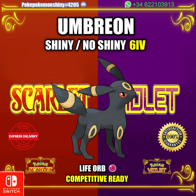 Paldean Fates Umbreon Shiny 6IV Pokemon Sword Shield - Bold ...