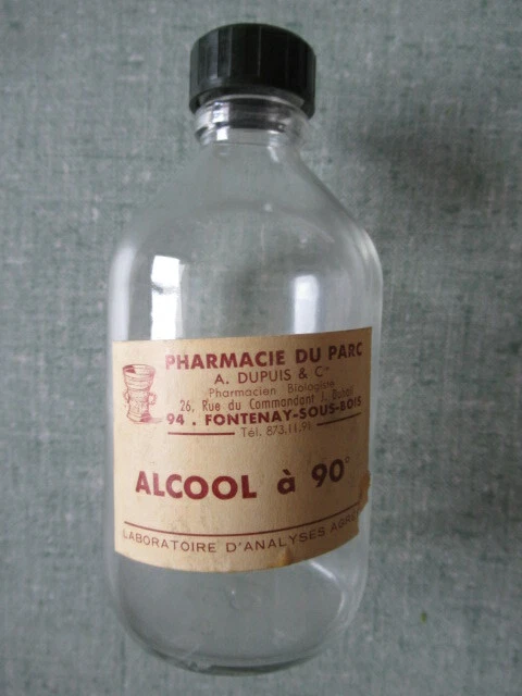 MATERIEL CHIMIE VINTAGE : Flacon Alcool A 90 – Pharmacie Fontenay Sous ...