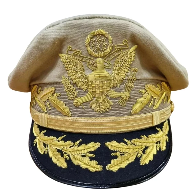 US ARMY PEAK Cap General Douglas Macarthur's Uniform Military Khaki Hat ...