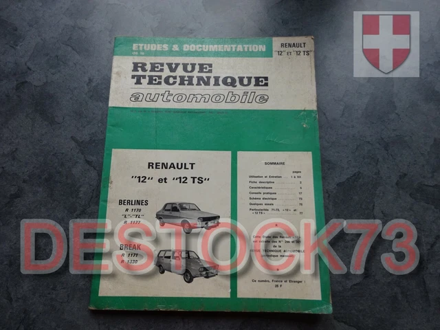 TECHNICAL REVIEW RTA Renault R12 and R12 TS R1170 R1177 R1171 R1330 $31 ...