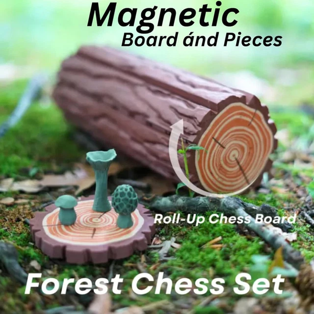 FOREST CHESS SET - Log and Mushroom Chess Board 3D Print Gifts UK £48. ...
