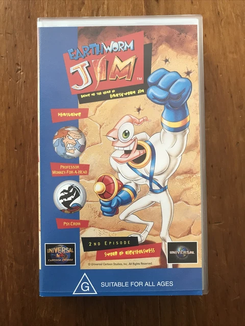 EARTHWORM JIM VHS Volume 1 Cartoon Animation Childrens 1995 VIDEO ...