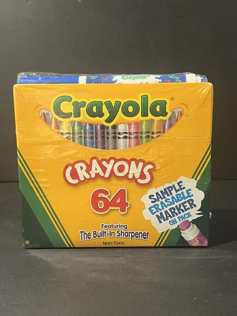 2004 CRAYOLA CRAYONS Sealed Pack Of 64 w/ The Built-In Sharpener - Made ...