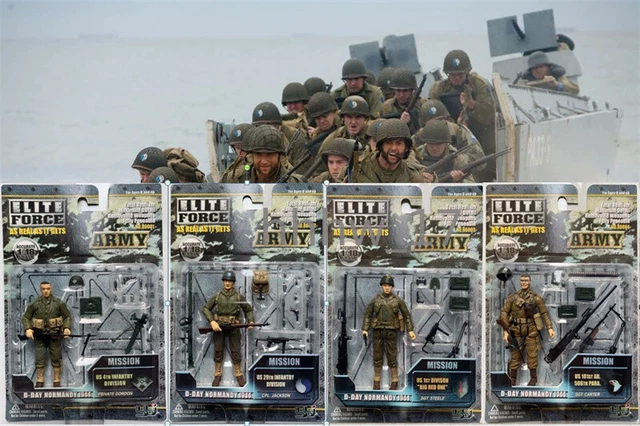 ELITE FORCE 1:18 WWII US Army D-Day Normandy 1944 Infantry Divison 4pc ...
