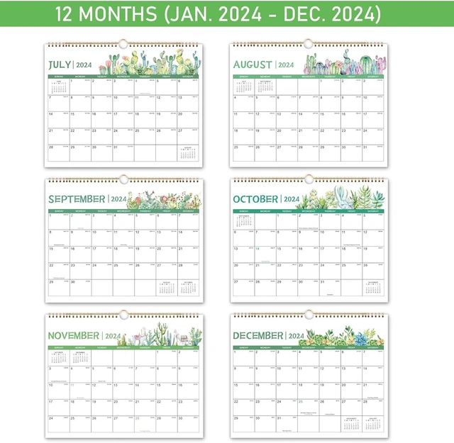 Calendario 2024 Calendario De Pared 2024 De 12 Meses Enero De 2024