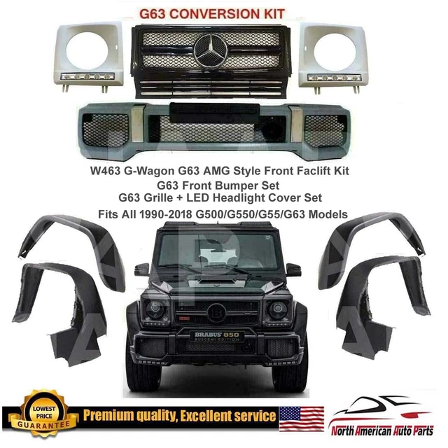 G63 BODY KIT Conversion 4 Flare Facelift Bumper Grille G-Wagon LED Covers EUR 1.416,08 - PicClick FR