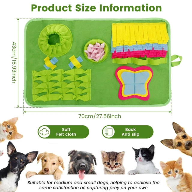 RECTANGULAR FELT CLOTH Dog Snuffle Mat Slow Eating Mat With Anti Slip ...