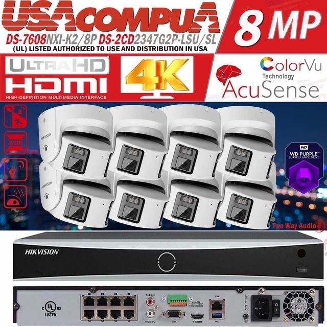 HIKVISION 4K 8CH CCTV IP System 8MP Panorama ColorVu 180° Kamera 12MP ...