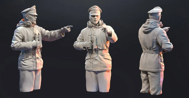 3D DRUCK 16K 1/35 Ww2 Germany Cold Weather Clothing Tank Leader 1 Body ...