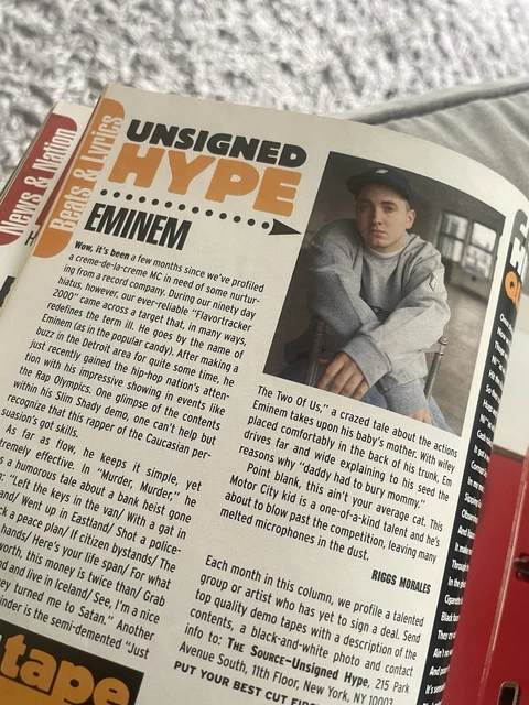 THE SOURCE MAGAZINE Eminem unsigned hype MINT Condition #102 March 98 £ ...