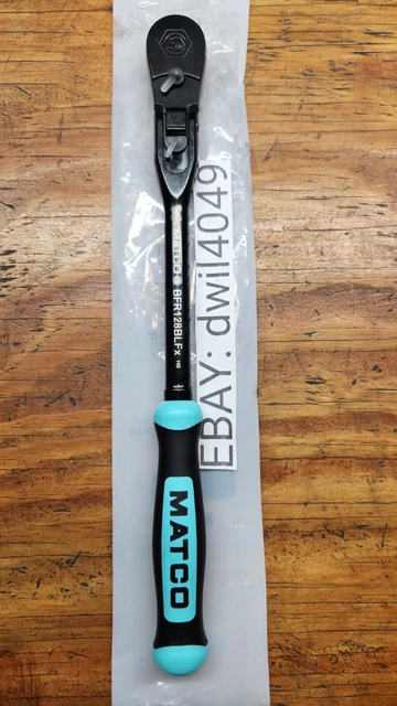 MATCO TOOLS 3/8 Locking Flex Head Ratchet 12.5 Inch Black Chrome & Teal ...