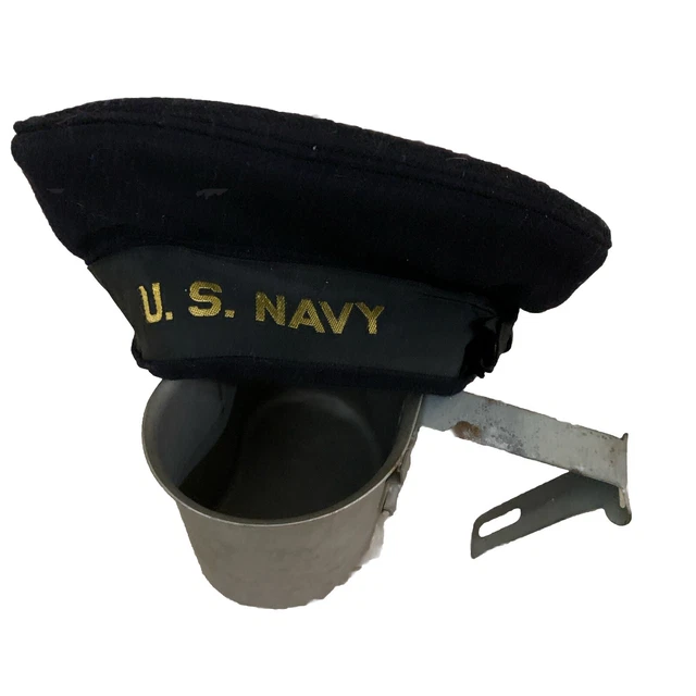 ORIGINAL WWII WW2 US Army Canteen Cup Aluminum and US Navy Cap $29.00 ...
