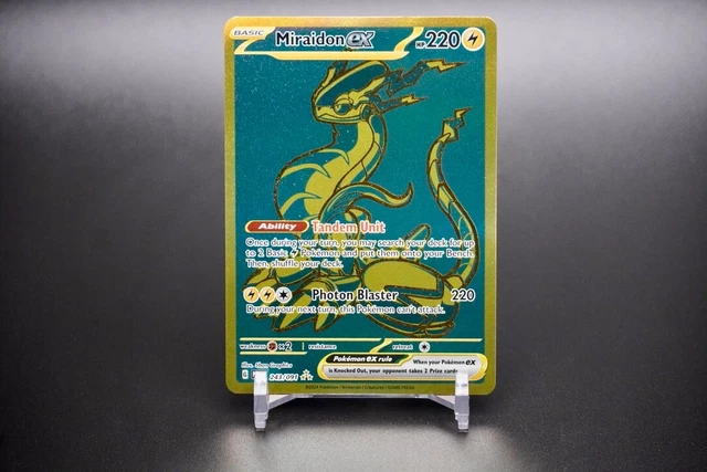 MIRAIDON EX 243/091 Hyper Rare Full Art Gold Pokemon TCG Paldean Fates ...