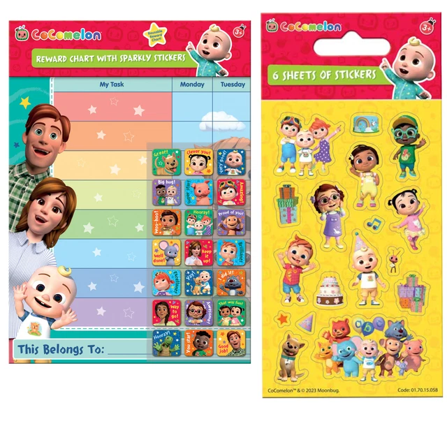 COCOMELON REWARD CHART with 56 Stickers & 6 SHEET SET YOU CHOOSE £4.28 ...