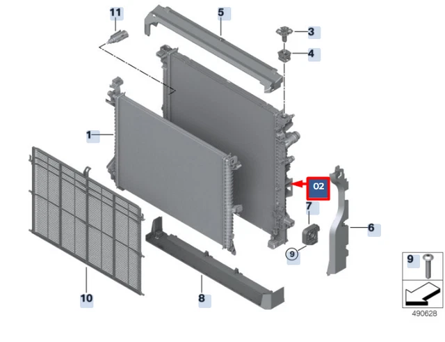 RADIADOR DE AIRE acondicionado BMW X6 G06 17115A06FE2 NUEVO ORIGEN EUR ...