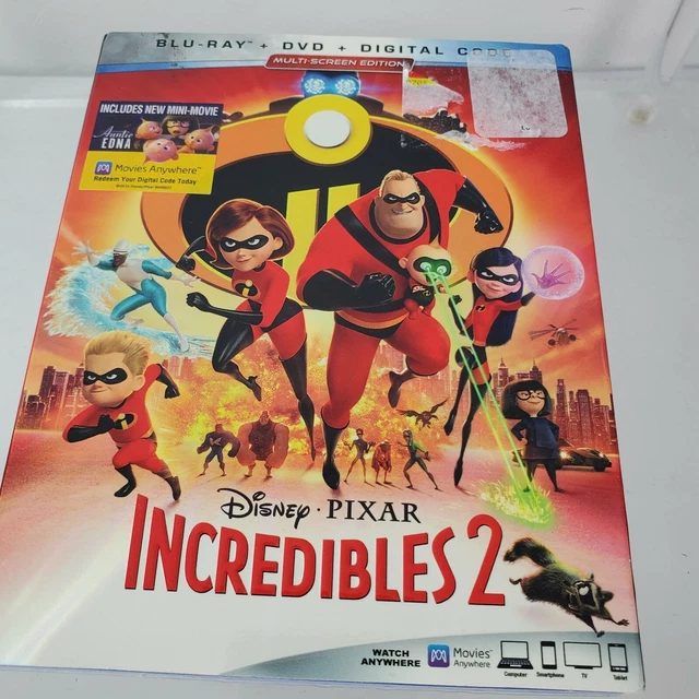 DISNEY PIXAR THE Incredibles Blu-ray DVD Digital Copy Movie Superhero ...
