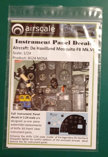 1/24 AIRSCALE DE Havilland Mosquito Fb Mk.vi Instrument Panel Decals ...