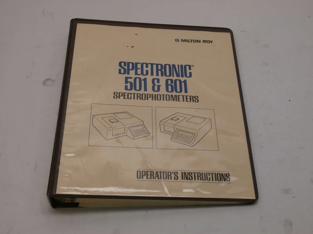 MILTON ROY SPECTRONIC 501 & 601 Spectrophotometer Operator's ...