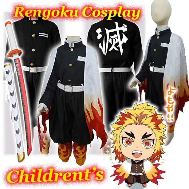 CHILDRENS KIDS KYOJURO Rengoku Demon Slayer Kimetsu no Yaiba Anime ...