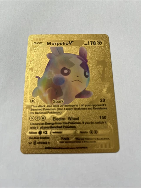 MORPEKO V RAINBOW Gold Pokémon Card Great Condition £4.99 - PicClick UK