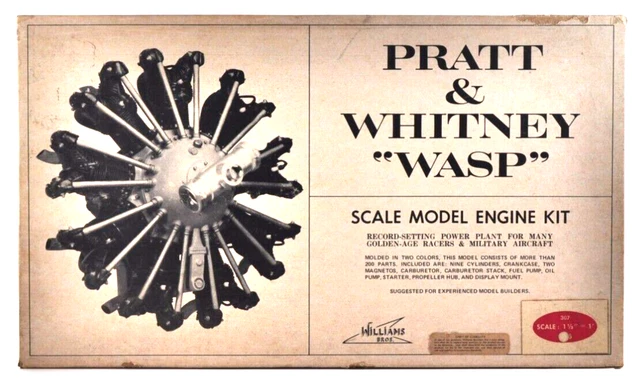 1:8 PRATT & Whitney Wasp Engine Model Kit by Williams Bros Vintage ...