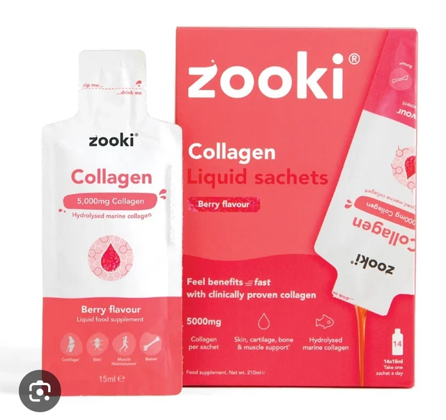 ZOOKI COLLAGEN 5000MG 30x Sachets Berry Flavour £56.83 - PicClick UK