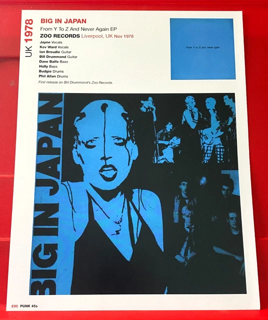 BIG IN JAPAN From Y To Z And Never Again Record Cover Art PICTURE/PRINT ...